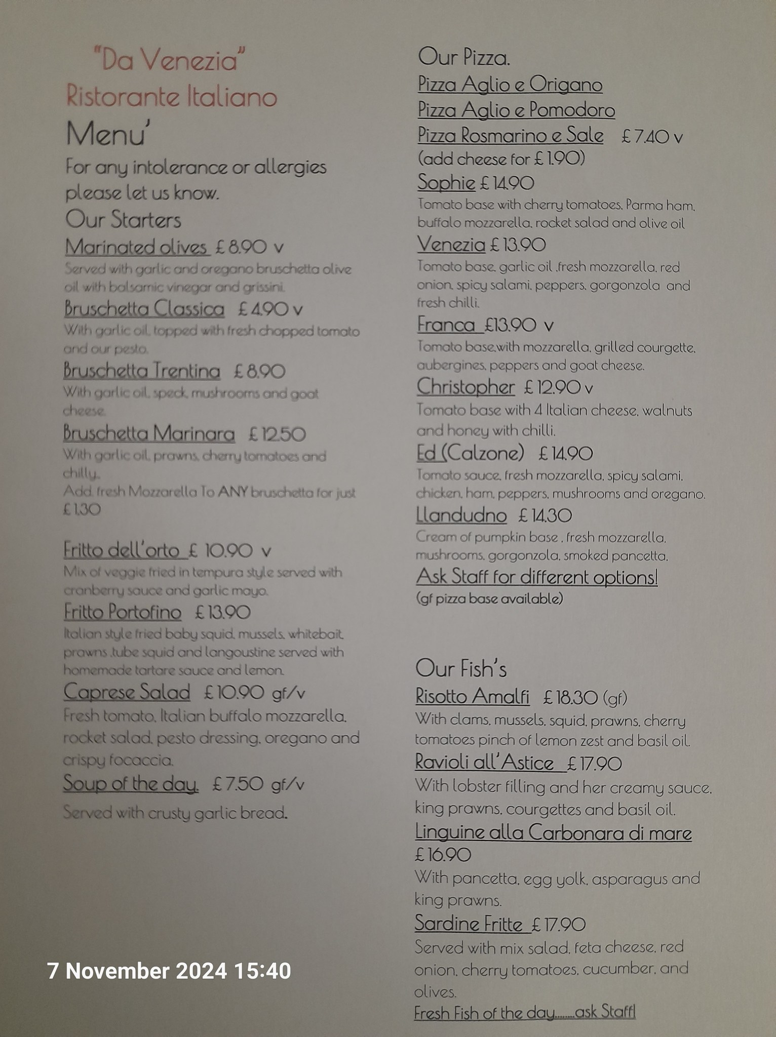 da Venezia – Italian restaurant